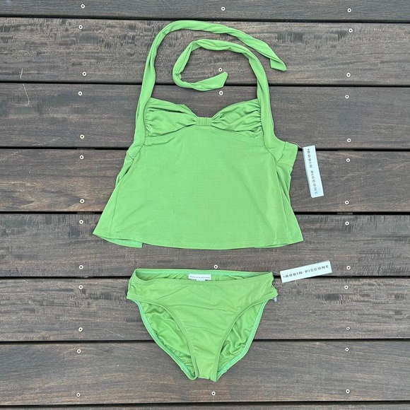Robin Piccone | Swim | Nwt Robin Piccone Slime Green Halter Tankini ...